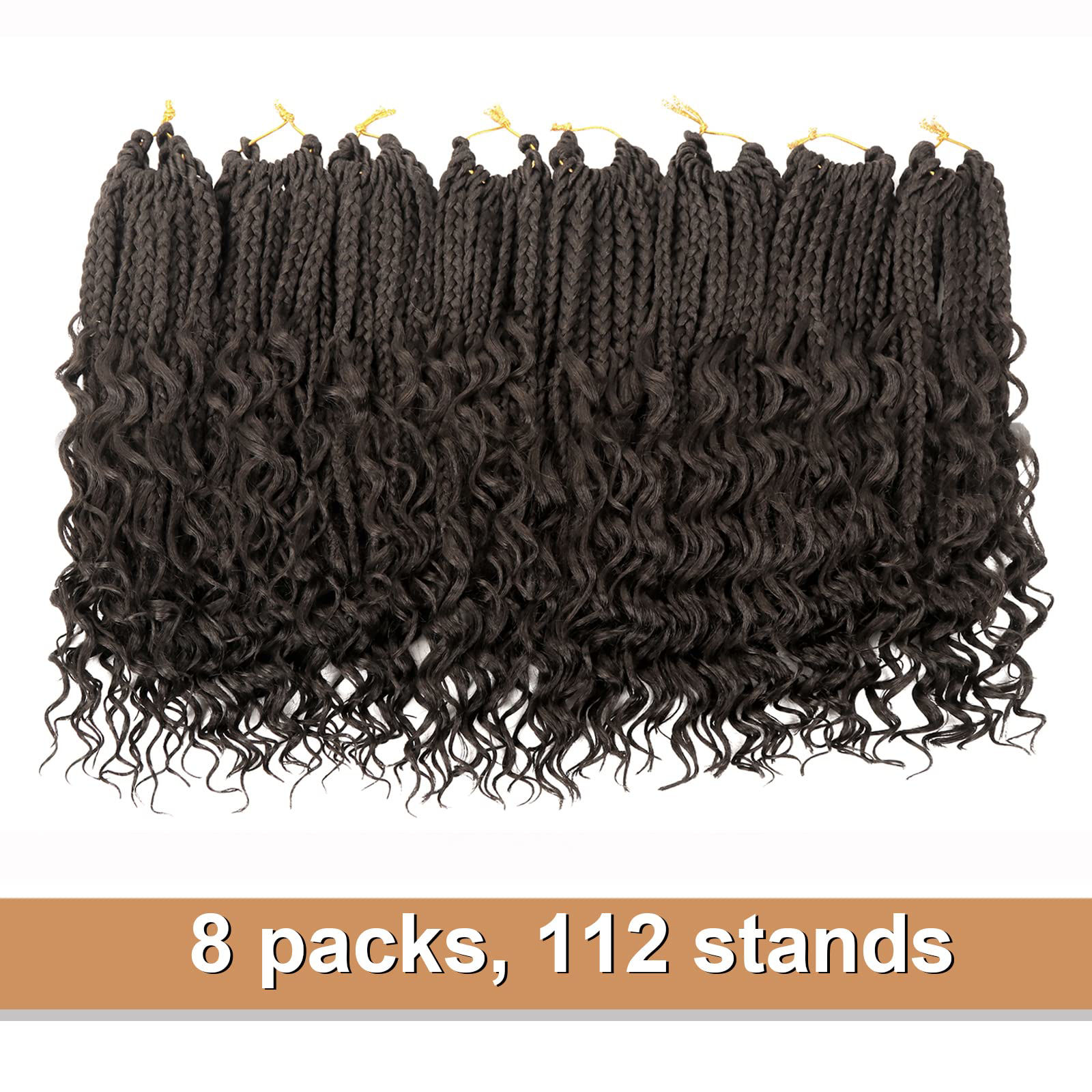GetUSCart- Goddess Box Braids Crochet Hair With Curly Ends 12 Inch ...