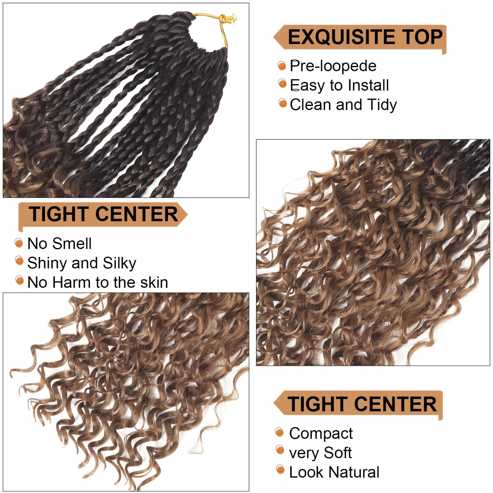 GetUSCart- Goddess Box Braids Crochet Hair With Curly Ends 8 Inch ...