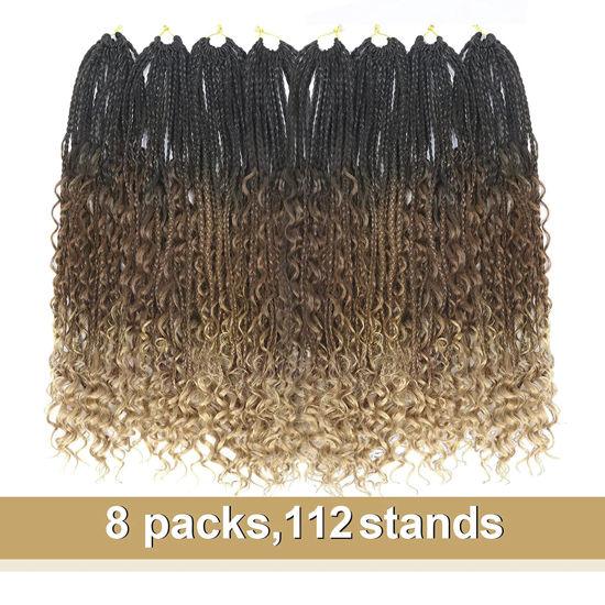 GetUSCart- Goddess Box Braids Crochet Hair With Curly Ends 22 Inch ...