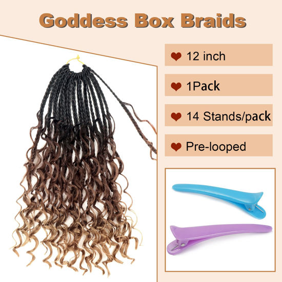 GetUSCart- Goddess Box Braids Crochet Hair With Curly Ends 12 Inch ...