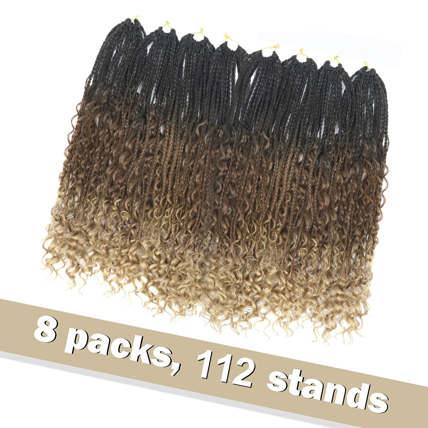 GetUSCart- Goddess Box Braids Crochet Hair With Curly Ends 16 Inch ...