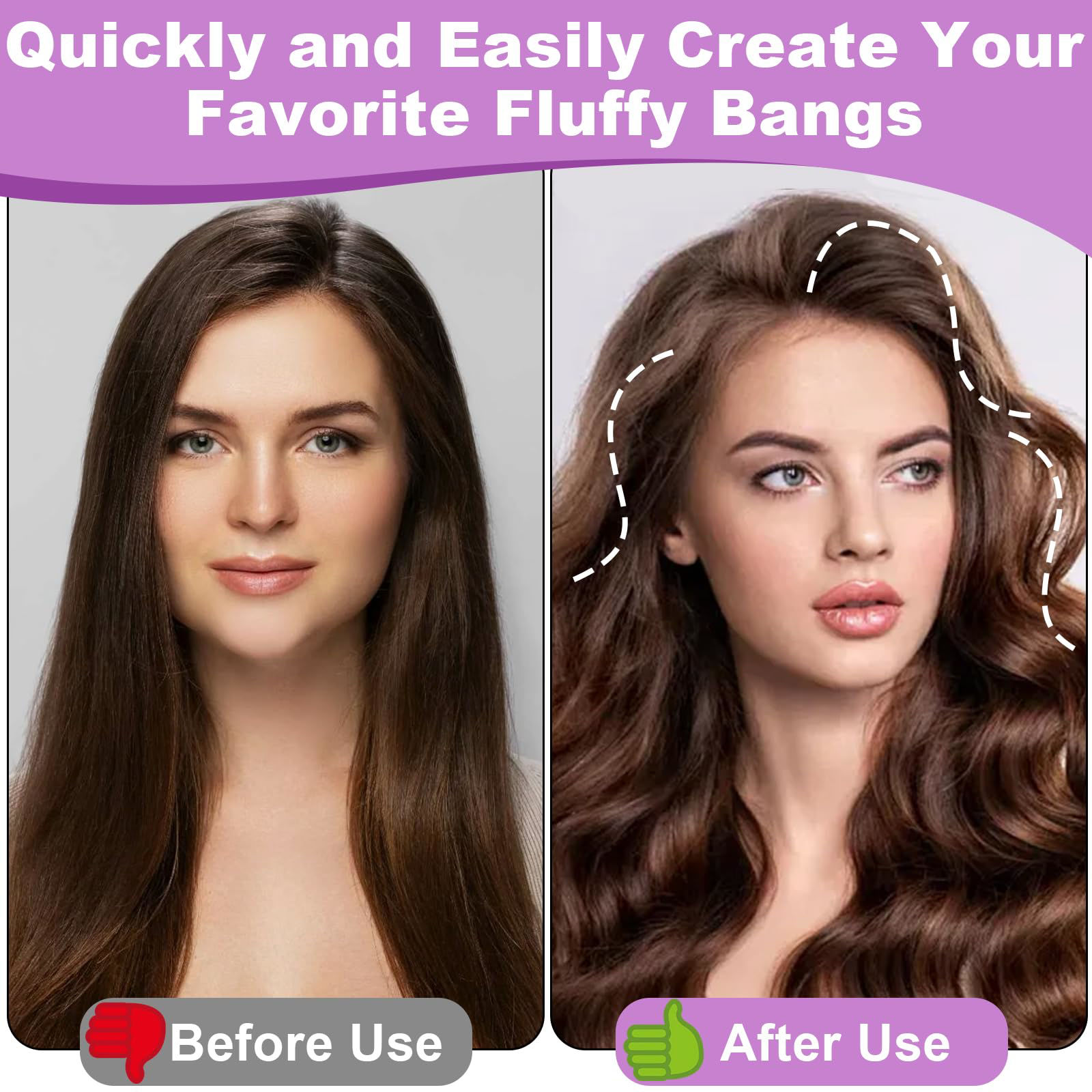 GetUSCart- FOWSRHRG 2 Pack Wind Shaping Styling Comb for Fluffy Bangs ...