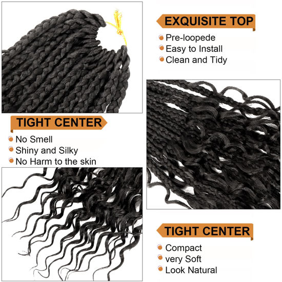 GetUSCart- Goddess Box Braids Crochet Hair With Curly Ends 16 Inch ...