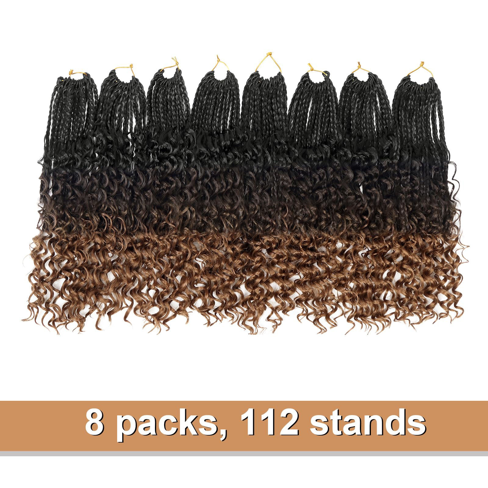 GetUSCart- Goddess Box Braids Crochet Hair With Curly Ends 12 Inch ...