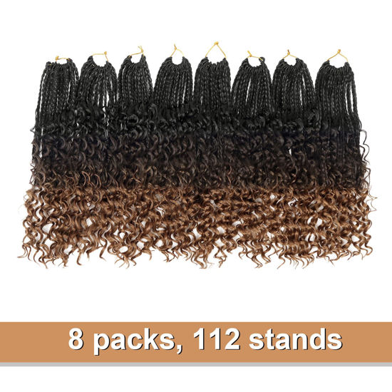 GetUSCart- Goddess Box Braids Crochet Hair With Curly Ends 12 Inch ...