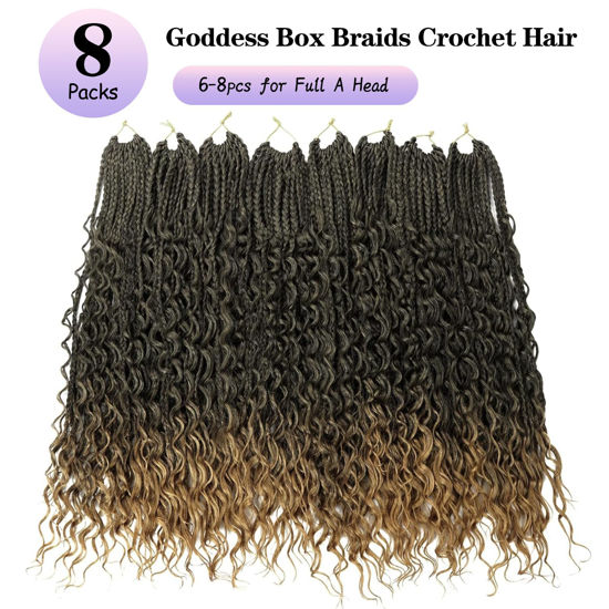 GetUSCart- Goddess Box Braids Crochet Hair With Curly Ends 24 Inch ...