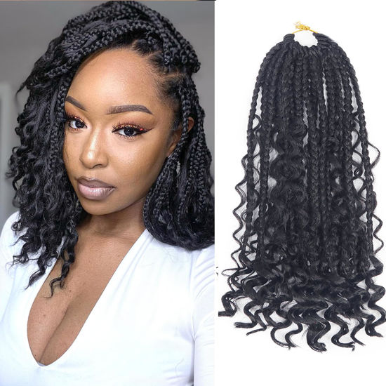 GetUSCart- Goddess Box Braids Crochet Hair With Curly Ends 10 Inch ...