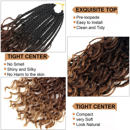 GetUSCart- Goddess Box Braids Crochet Hair With Curly Ends 16 Inch ...