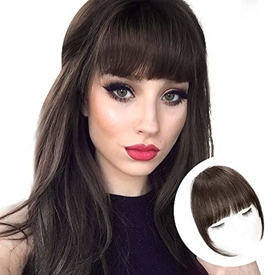 GetUSCart- HANYUDIE Clip in Bangs 100% Human Hair Bangs Fringe Real ...