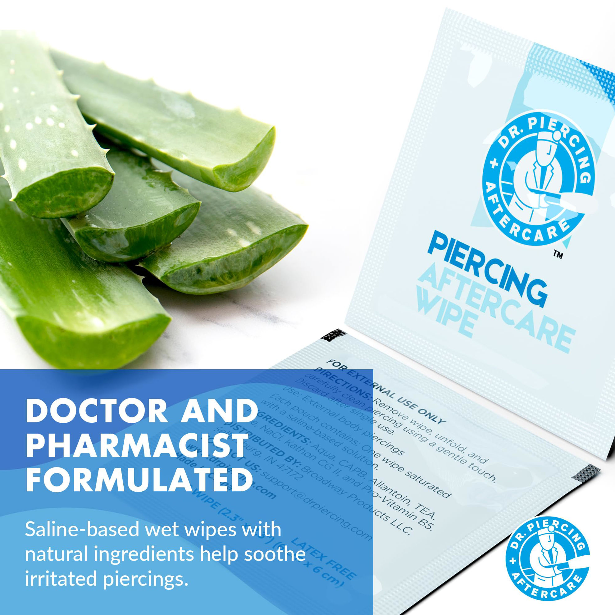 GetUSCart- Dr. Piercing Aftercare Wipes - Piercing Aftercare | Saline ...