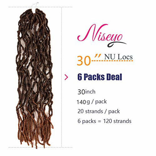 GetUSCart- Niseyo New Faux Locs 30 Inch Crochet Hair 6 Packs Long Pre ...