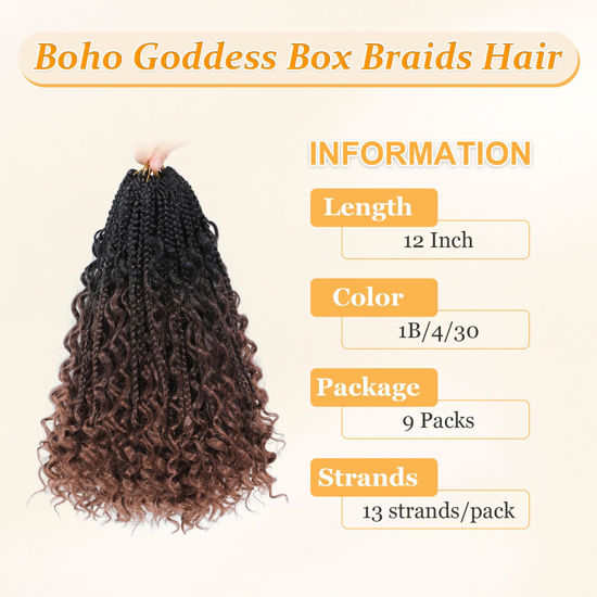 GetUSCart- Yewell 9 Packs Goddess Box Braids Crochet Hair Boho Crochet ...