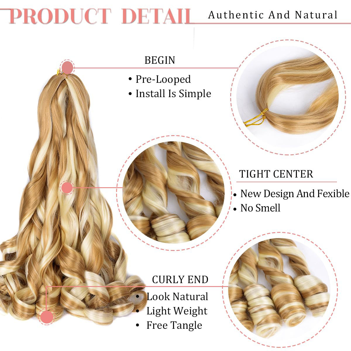 GetUSCart- Curly Braiding Hair Box Braids #P27/613 Spanish Curly ...