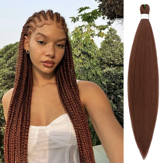 GetUSCart- Braiding Hair Pre Stretched Brown Braiding Hair 30 Inch Pre ...