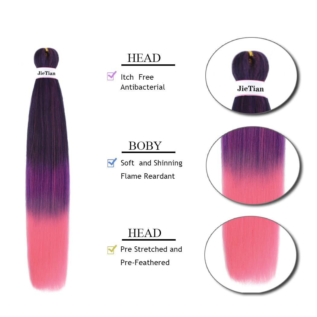 GetUSCart- Liang Dian Pre Stretched Braiding Hair Ombre 36 Inch 8 Packs ...