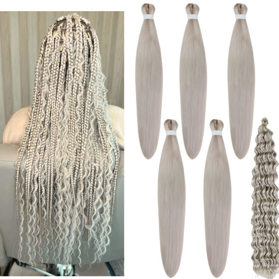 GetUSCart- Leticia Silver Braiding Hair for Boho Braids Curly Boho ...