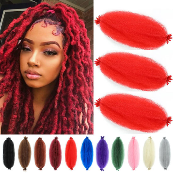 GetUSCart- Springy Afro Twist Hair 12 Inch 3 Packs Red Color Pre ...