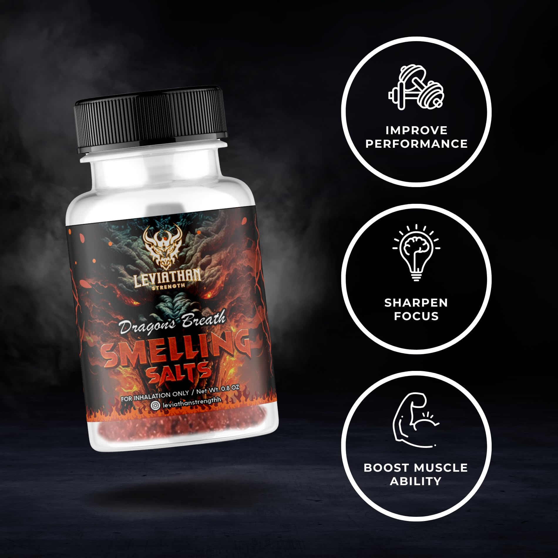 GetUSCart- Leviathan Strength Smelling Salts for Athletes Ammonia Inhalants