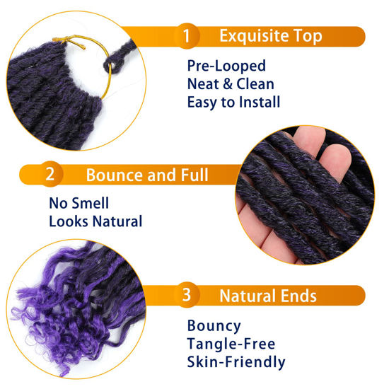 GetUSCart- Goddess Locs Crochet Hair 8 Packs 16 Inch Straight Faux Locs ...