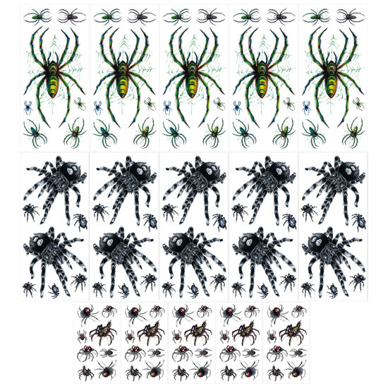 GetUSCart- Spider Temporary Face Tattoo, Fake Halloween Spider Tattoos ...