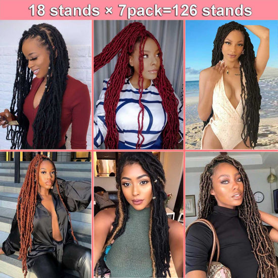 GetUSCart- 7 Packs 24 Inch Soft Locs Crochet Hair Pre Looped Faux Locs ...
