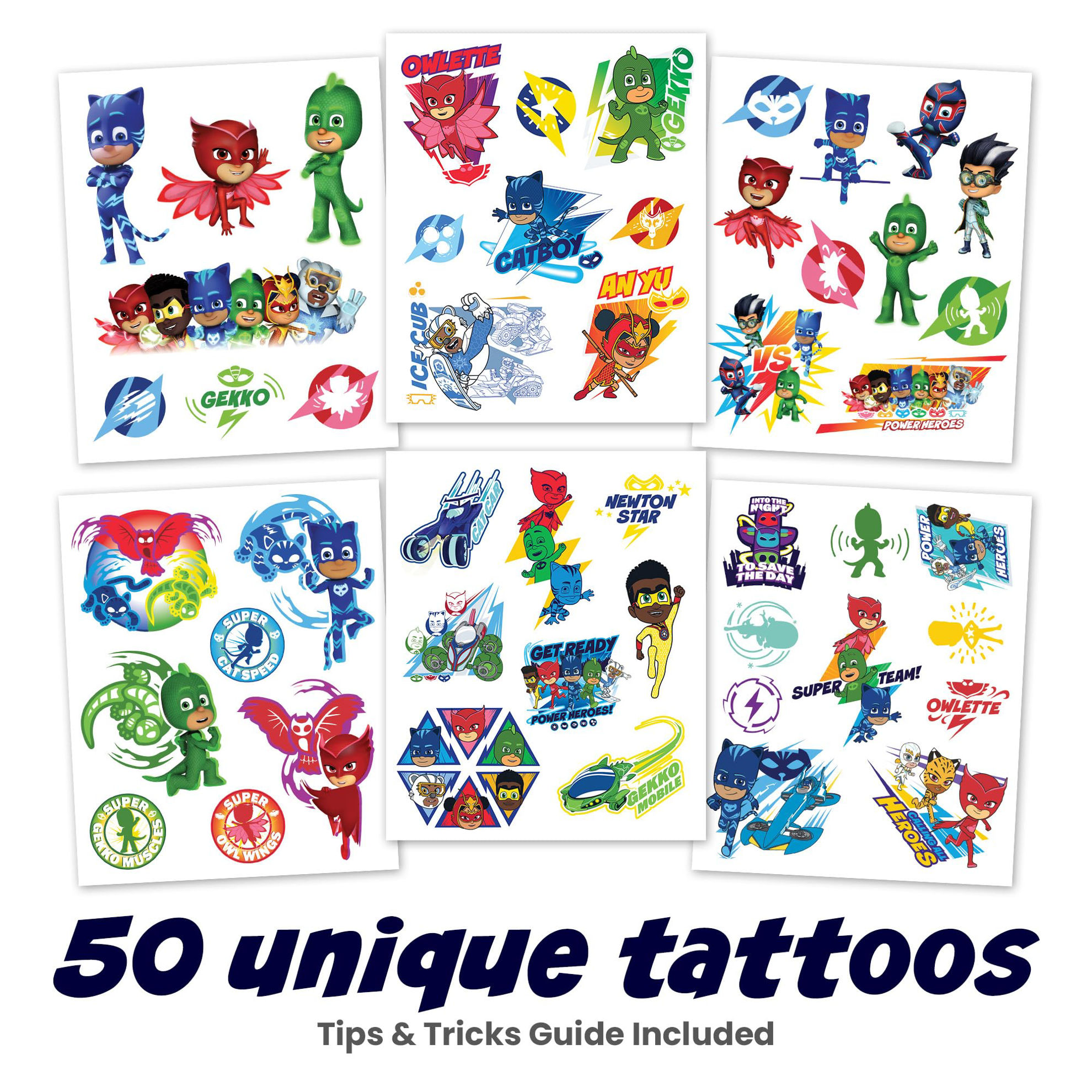 GetUSCart- 50 PJ Mask Tattoos For Kids For PJ Mask Party Favors, PJ ...