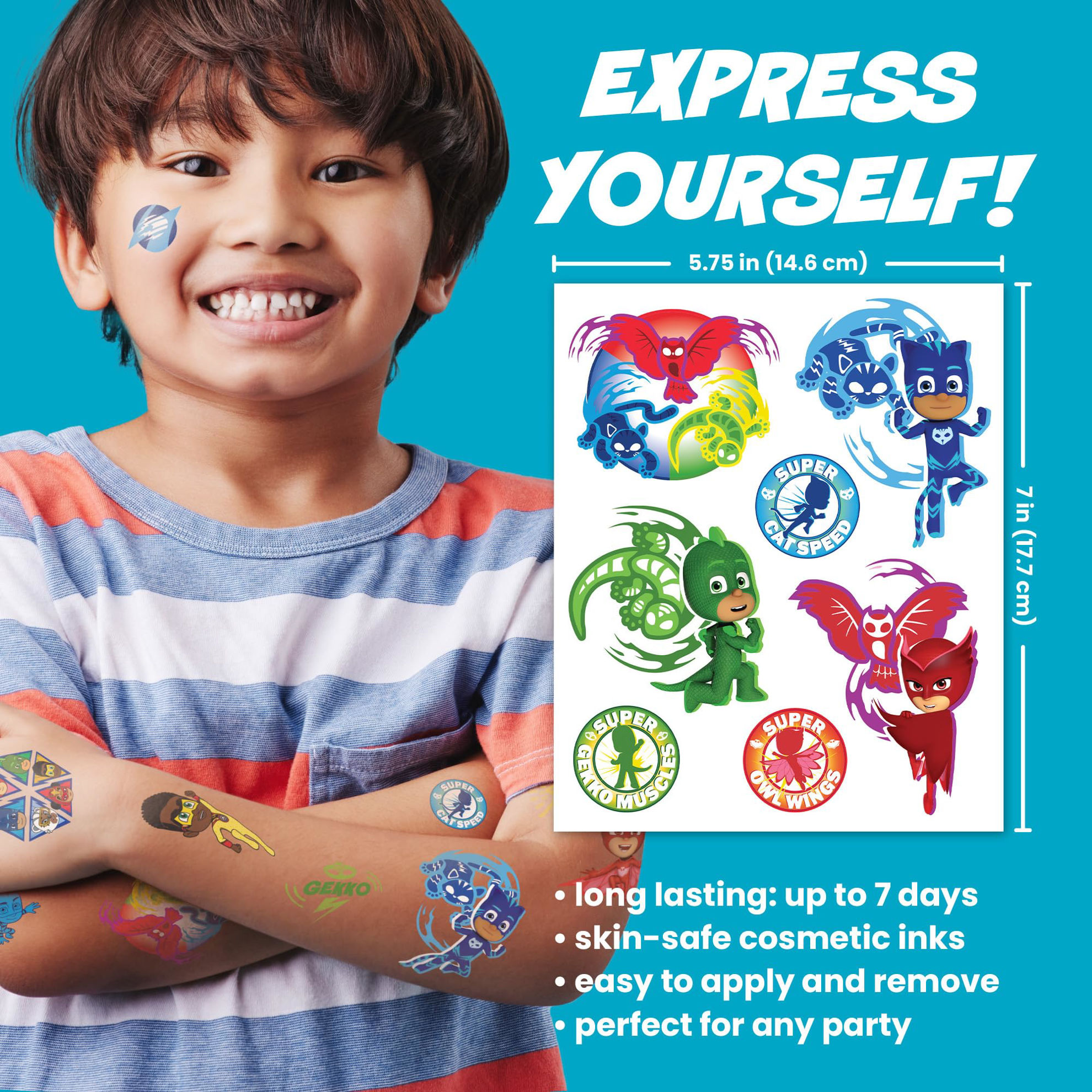 GetUSCart- 50 PJ Mask Tattoos For Kids For PJ Mask Party Favors, PJ ...