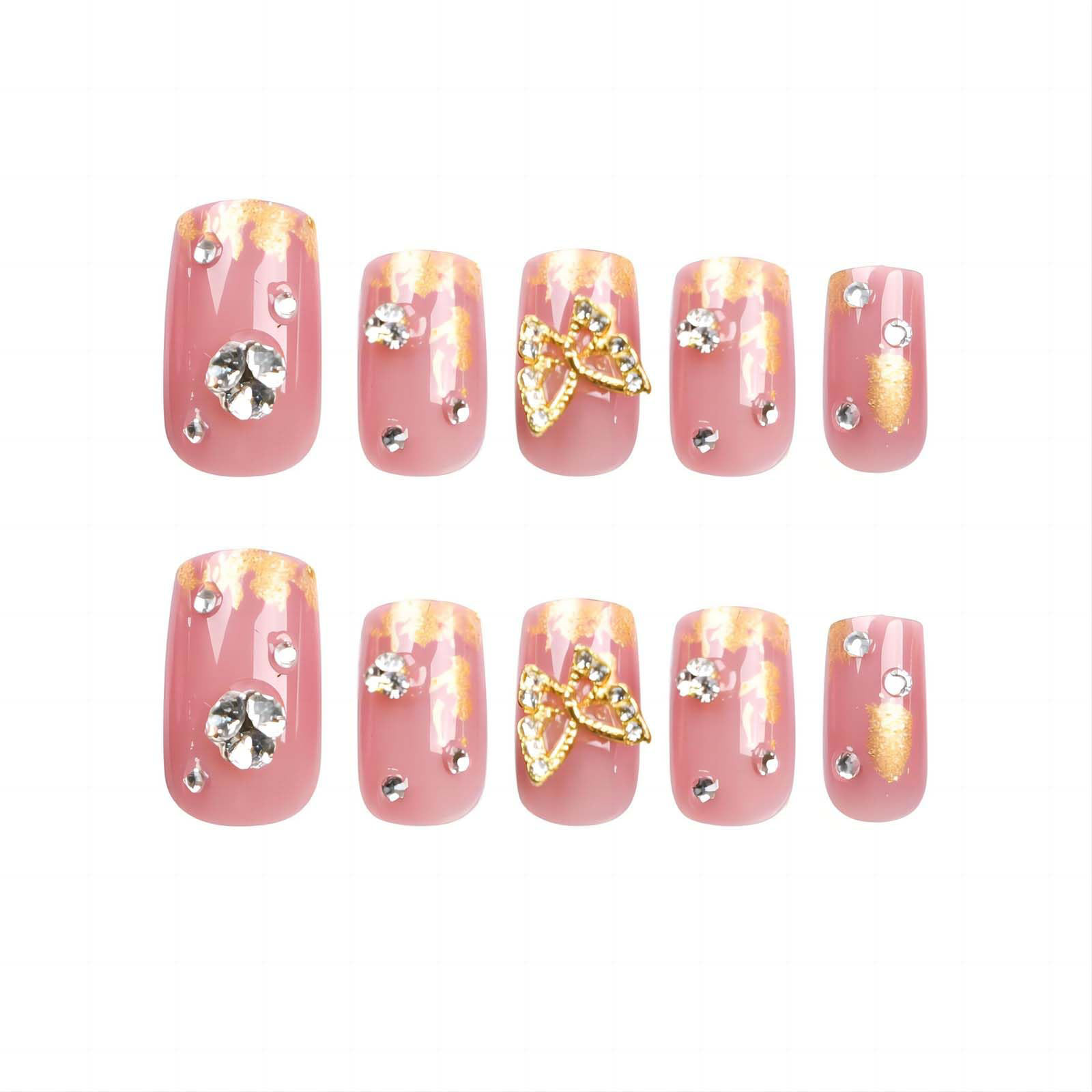 GetUSCart- RUOKEXIN Fake Fingernails Medium Press on Nails Pink Square ...
