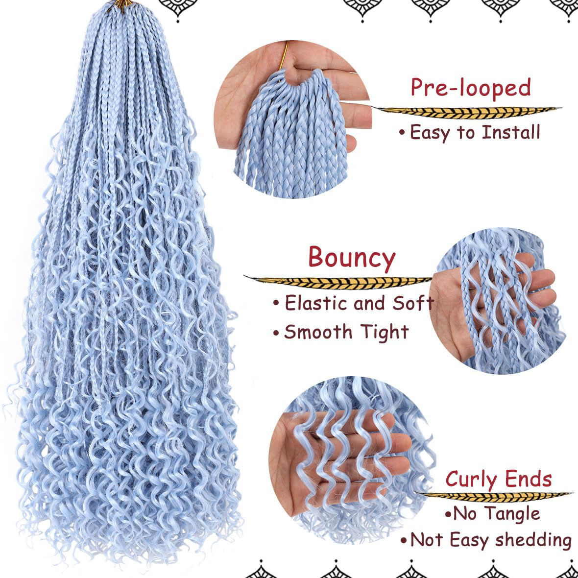 GetUSCart- Beverlee 24 Inch Boho Box Braids 8 Packs Goddess Box Braids ...