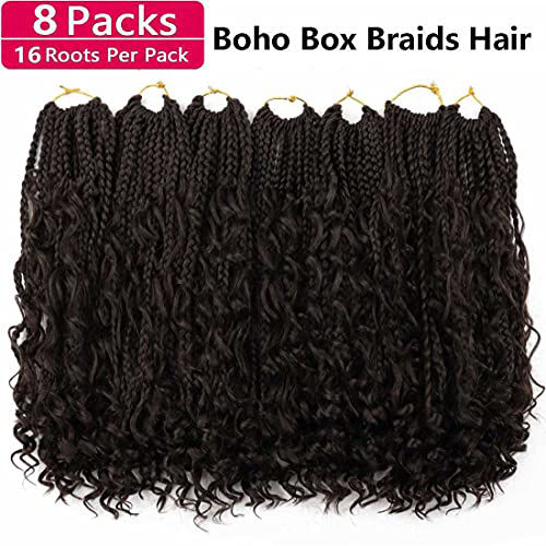 GetUSCart- 8 Packs Boho Goddess Box Braids Hair 12 Inch Crochet Box ...