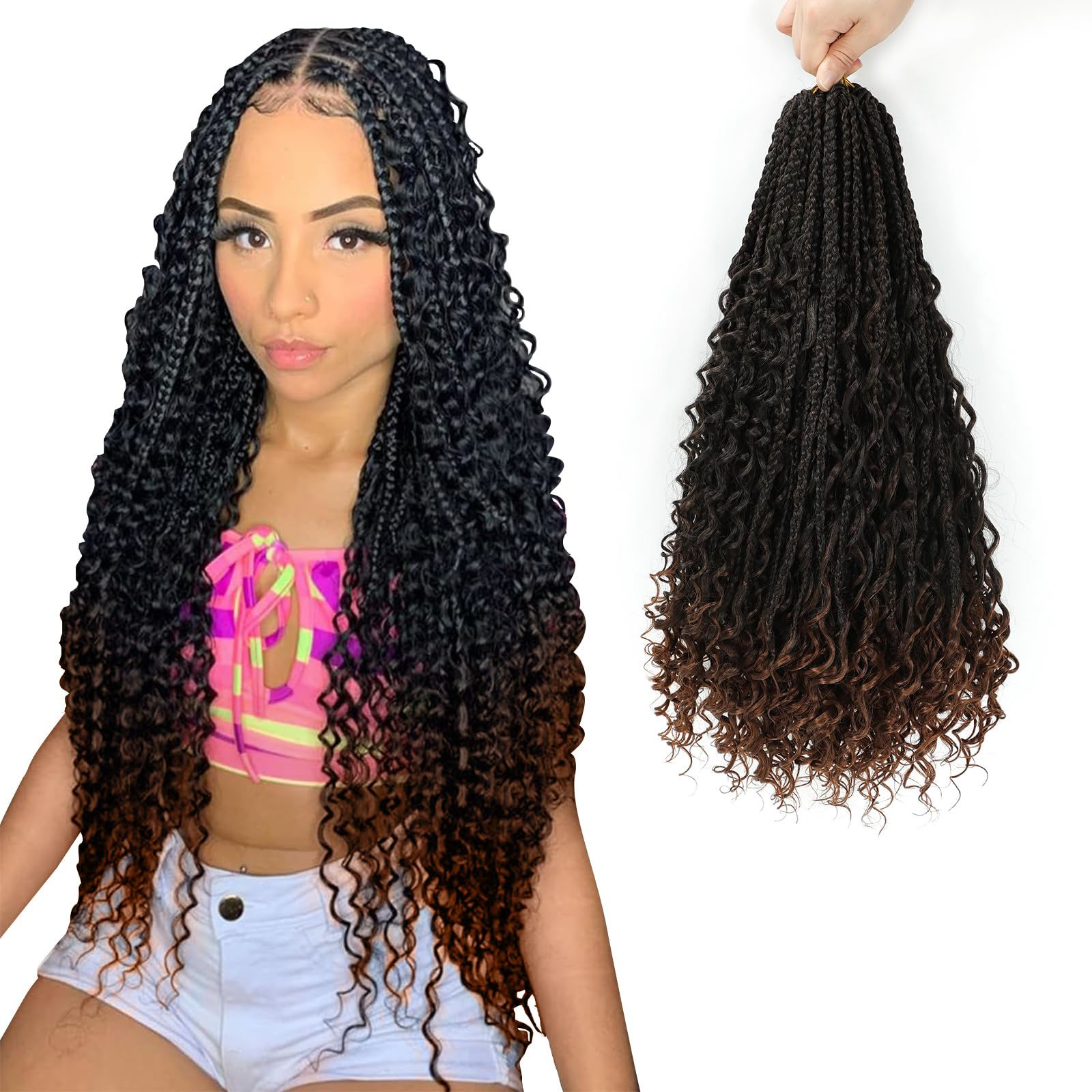 GetUSCart- 8 Packs Crochet Box Braids- Boho Box Braids Crochet Braids ...