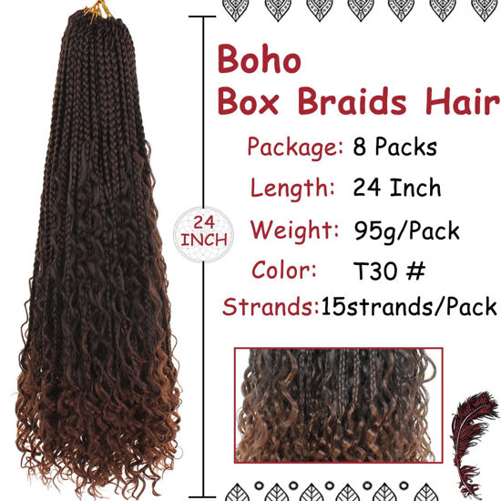 GetUSCart- Beverlee 24 Inch 8 Packs Boho Box Braids Goddess Box Braids ...