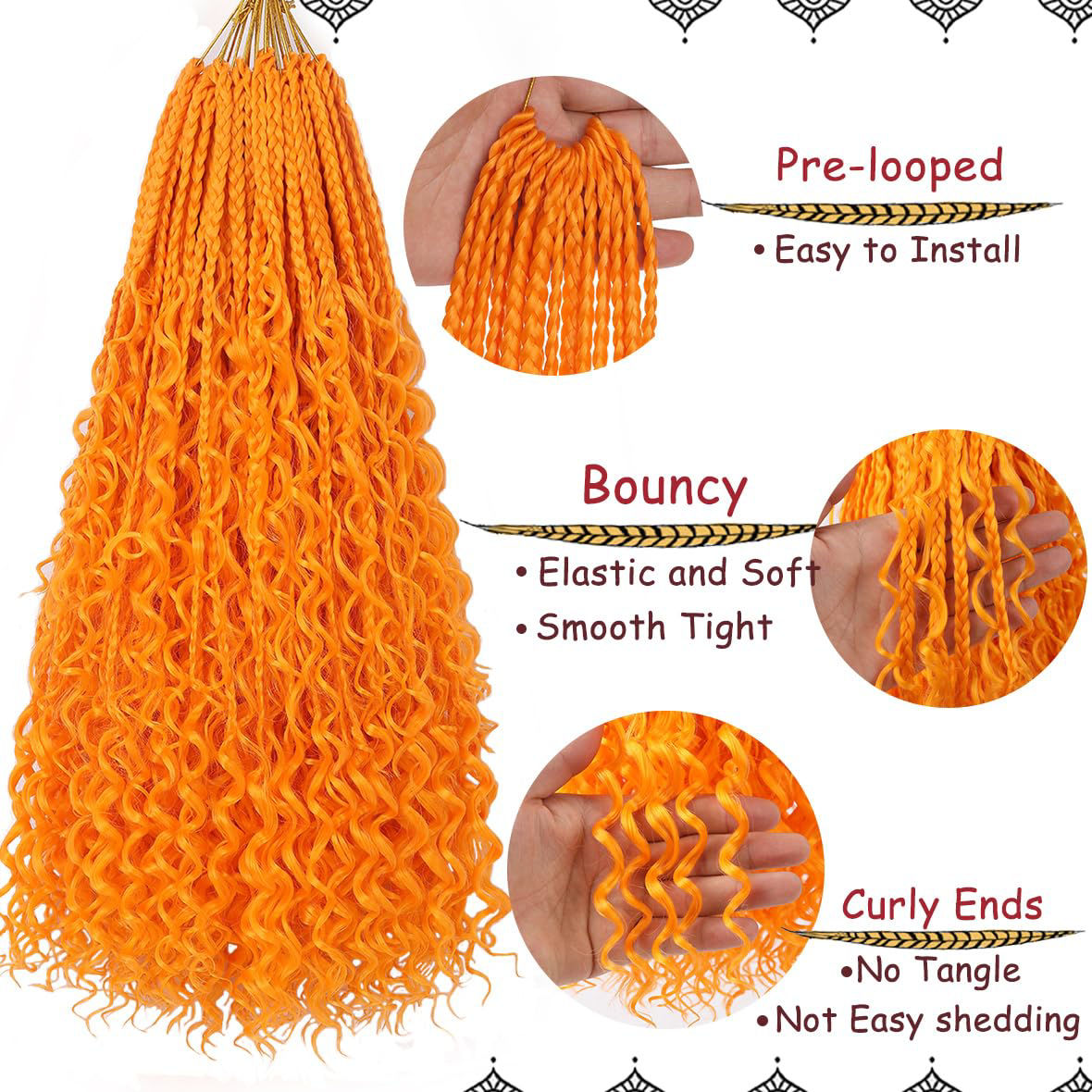 GetUSCart- Beverlee 18 Inch Boho Box Braids 8 Packs Goddess Box Braids ...