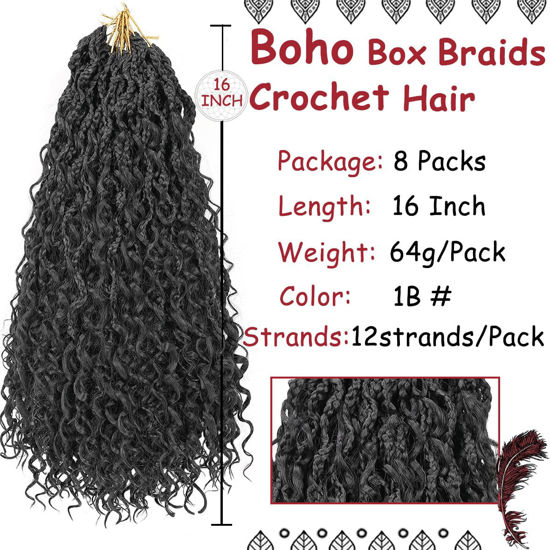 GetUSCart- Beverlee Boho Box Braids 8 Packs Goddess Box Braids 16 Inch ...
