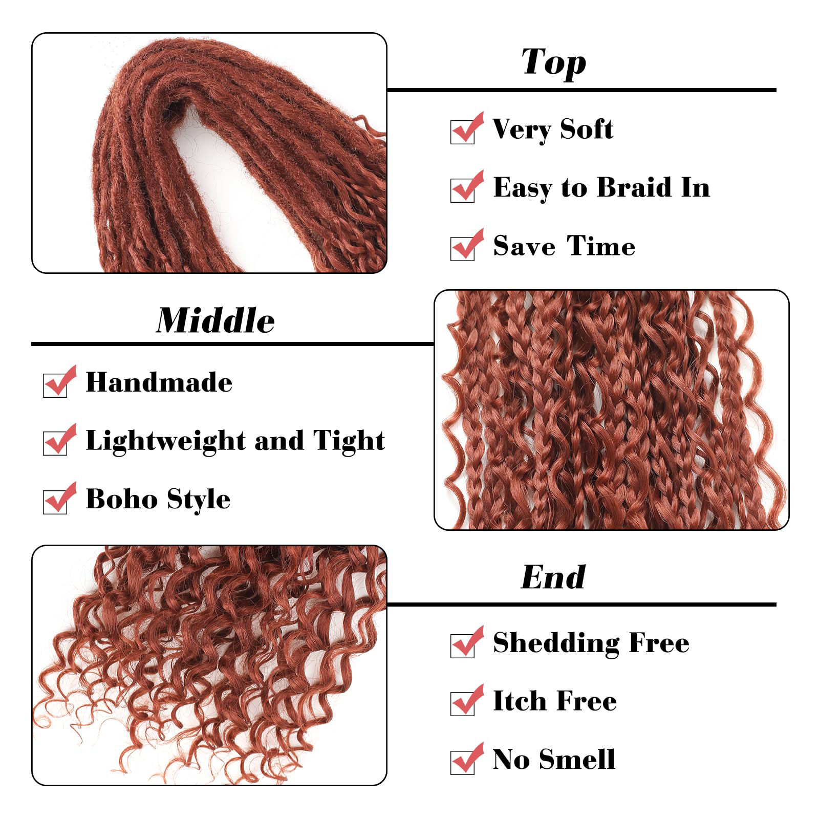 GetUSCart- Leeven Double Ended Synthetic Dreadlock Extensions 24 Inch ...
