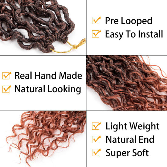 GetUSCart- 14 Inch 8 Packs Goddess Locs Crochet Hair Pre Looped Faux ...