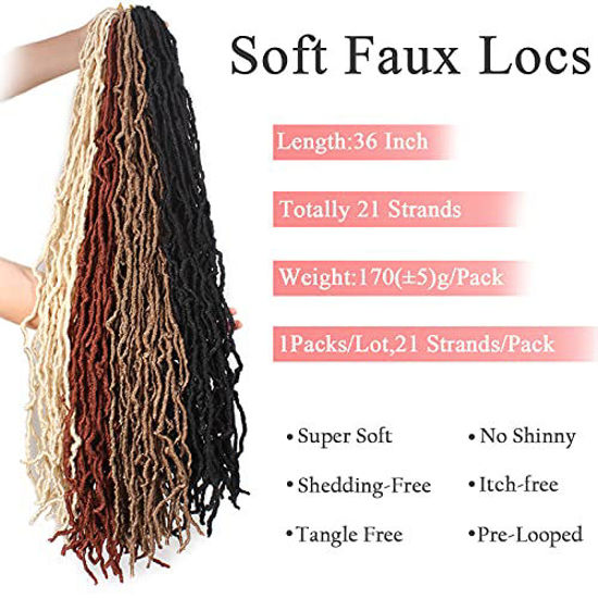 GetUSCart- Leeven 1 Pack Burgundy New Soft Locs Crochet Hair 36 Inch ...