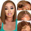 GetUSCart- Hoacon Brown Bob Wig Human Hair 13x4 Frontal Lace Wigs for ...