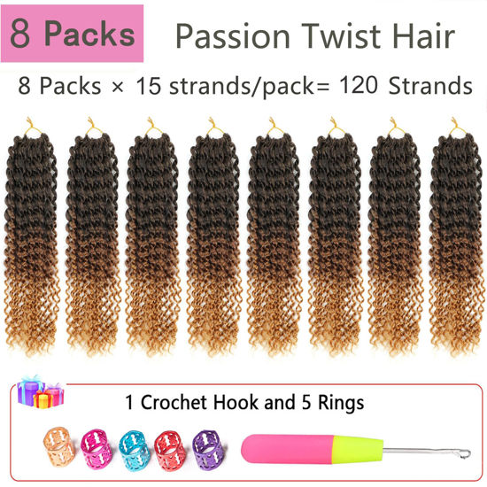 GetUSCart- Passion Twist Hair 14 Inch 8 Packs Water Wave Crochet Hair ...