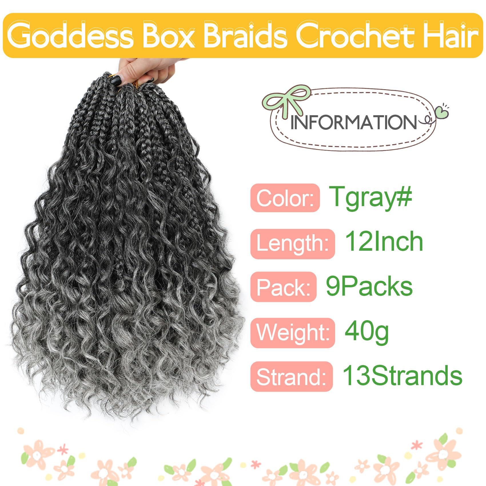 GetUSCart- Fulcrum Goddess Box Braids Crochet Hair 12 Inch, 9 Packs Box ...