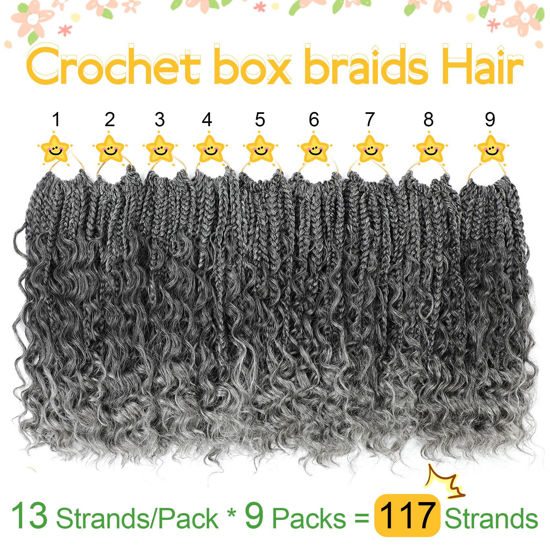 GetUSCart- Fulcrum Goddess Box Braids Crochet Hair 12 Inch, 9 Packs Box ...