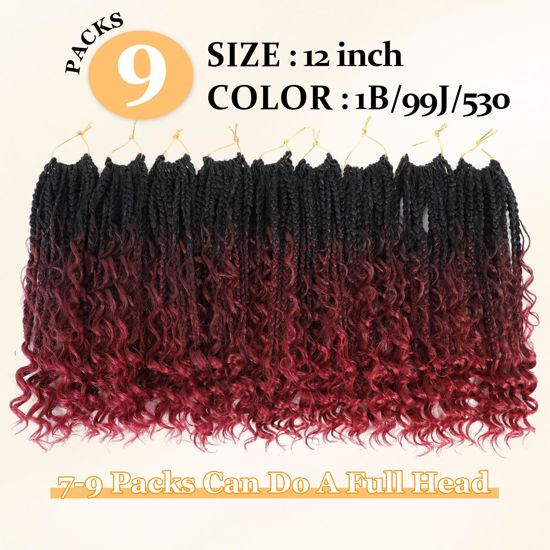GetUSCart- Yewell Goddess Box Braids Crochet Hair 12 Inch Boho Crochet ...