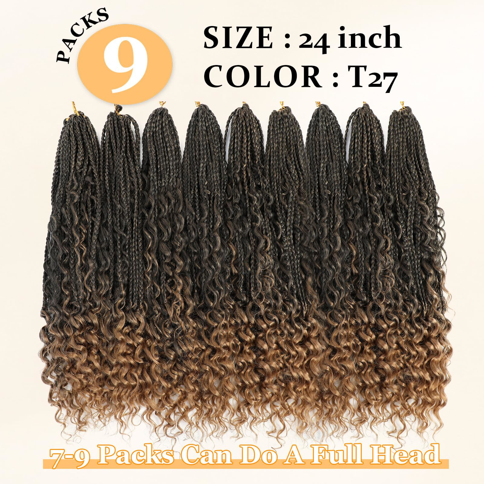 GetUSCart- Yewell Goddess Box Braids Crochet Hair 24 Inch Boho Crochet ...