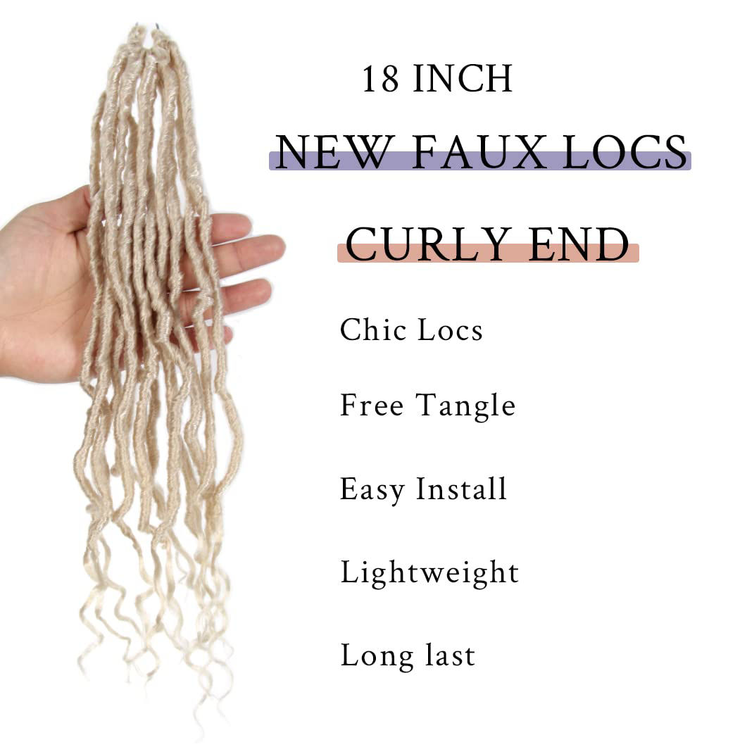 GetUSCart- BOHOBABE 18 Inch New Faux Locs With Curly End 6 Packs Soft ...