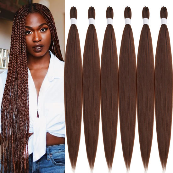 GetUSCart- Pre Stretched Braiding Hair Brown Braiding Hair Kanekalon ...
