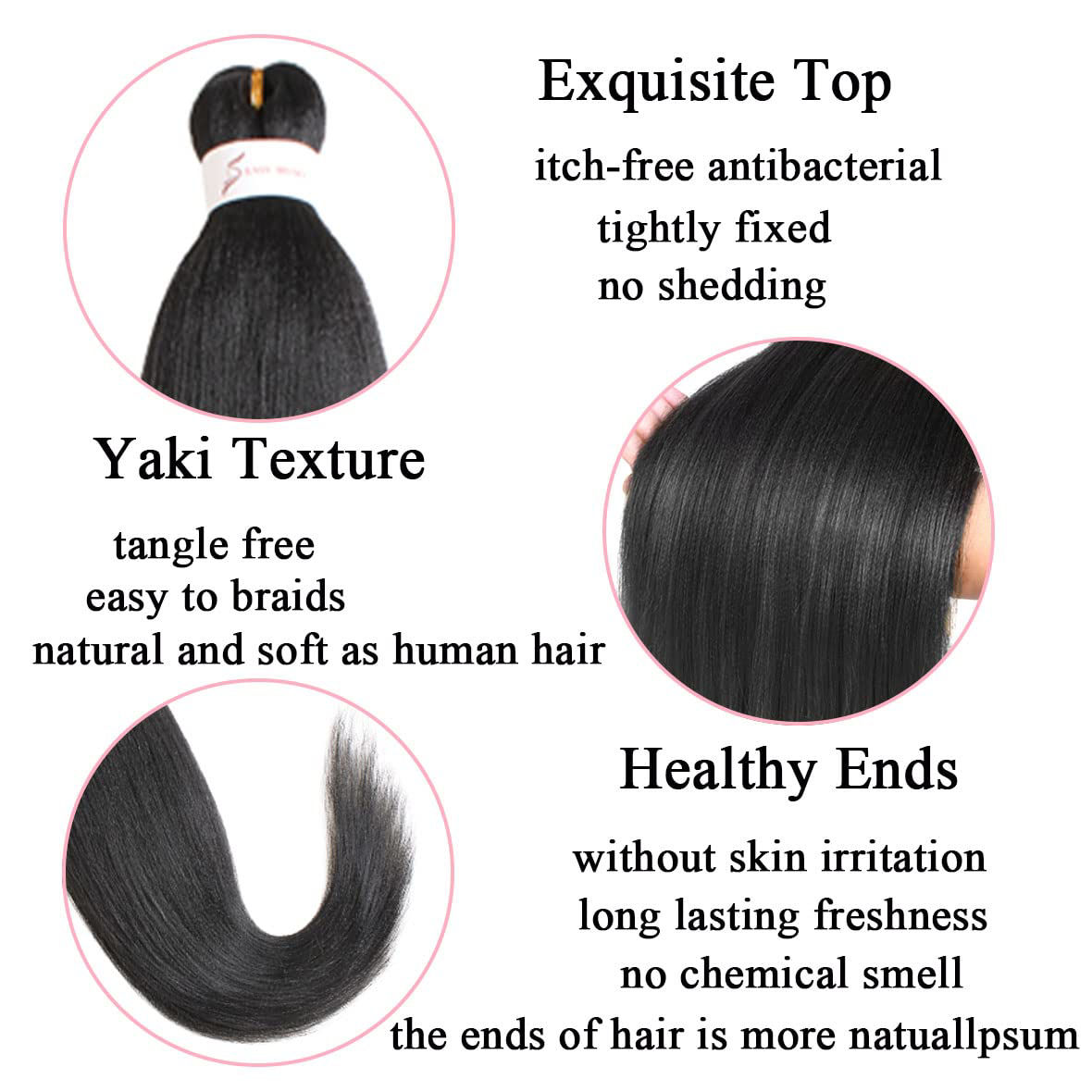 GetUSCart- Leeven Pre Stretched Braiding Hair 20 Inch 8 Packs Professional Soft Yaki Texture ...