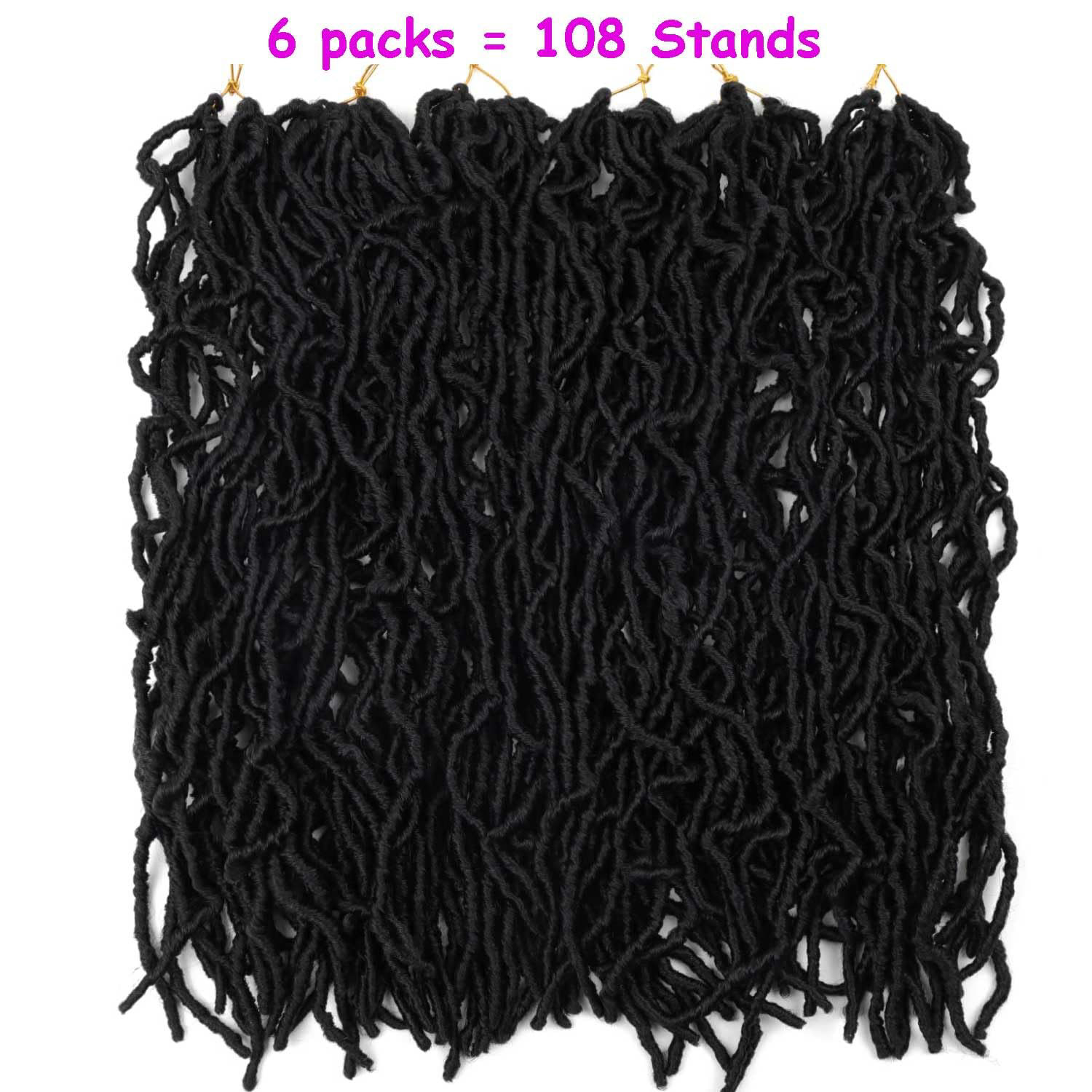 GetUSCart- 24 Inch Faux Locs Crochet Hair Pre Looped 6 Packs Soft Locs ...
