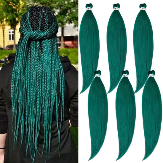 GetUSCart- UPruyo Teal Green Braiding Hair Pre Stretched Prestretched ...