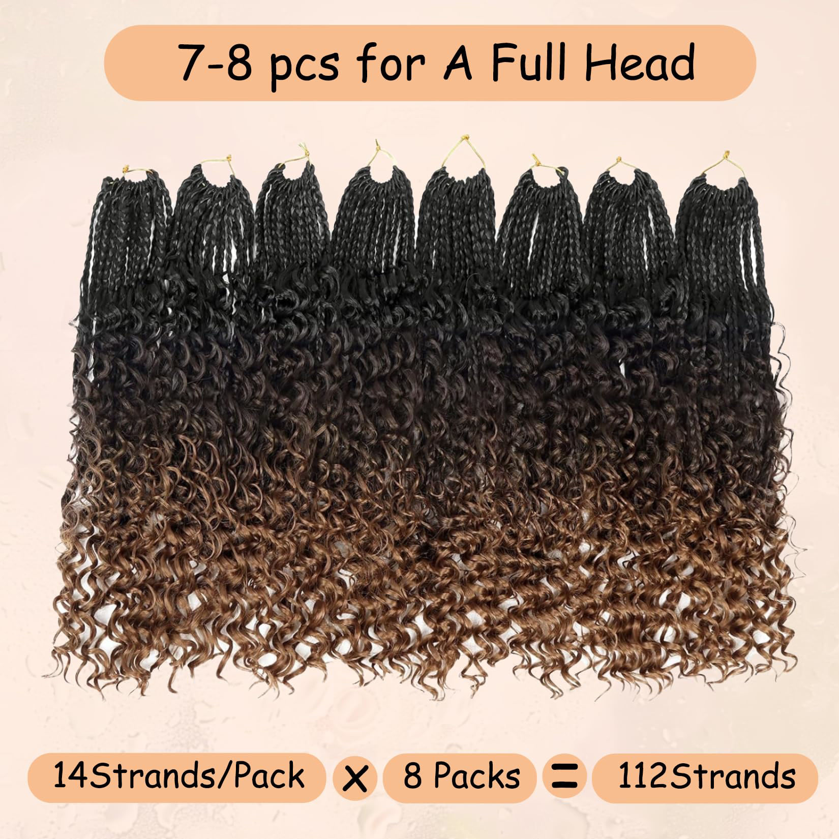 GetUSCart- Boho Box Braids Crochet Hair 16 Inch Goddess Braids Crochet ...