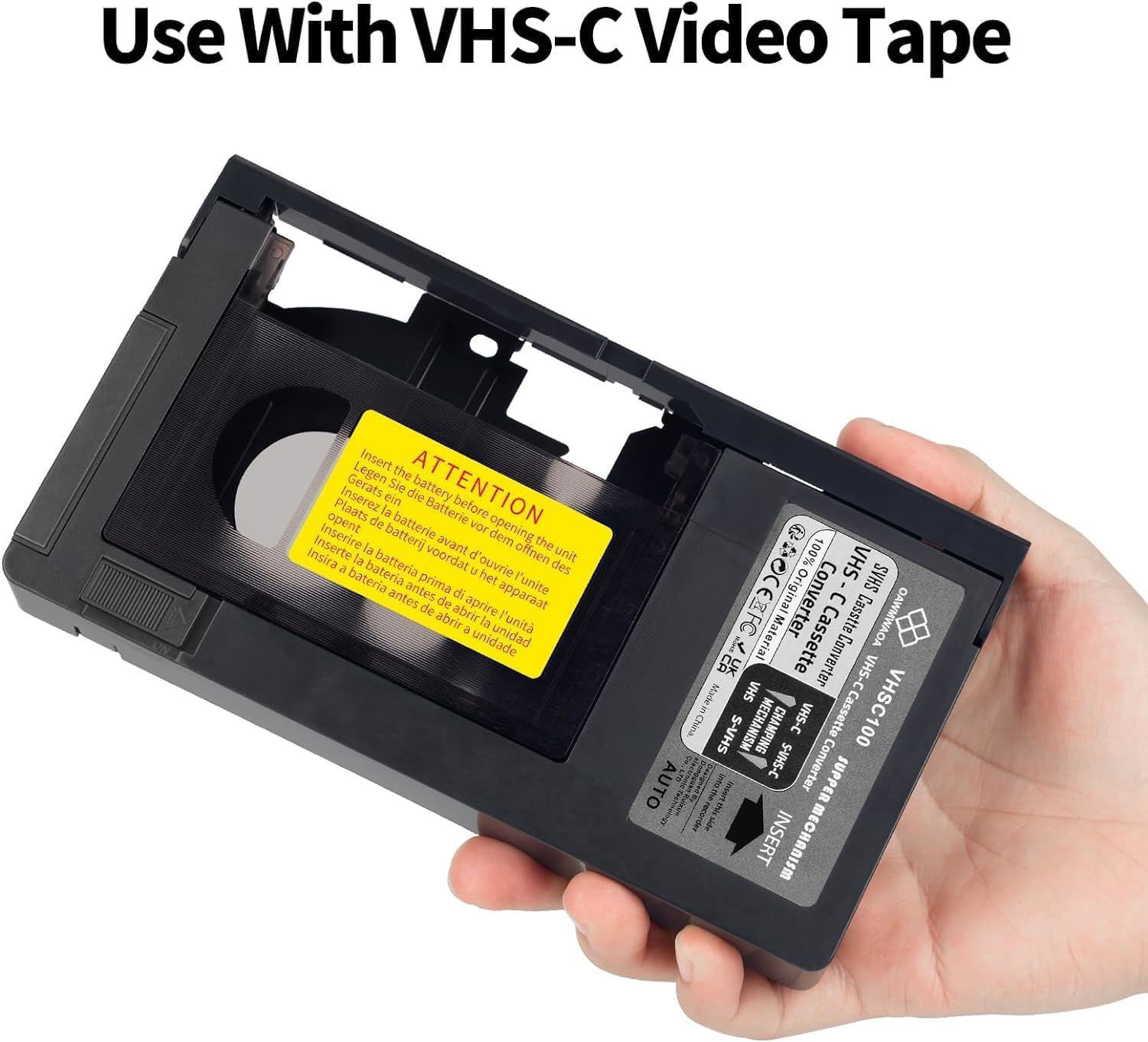 GetUSCart- OAWMWAOA Motorized VHS-C Cassette Adapter, Compatible 12mm SVHS VHS-C to VHS, VHSC ...